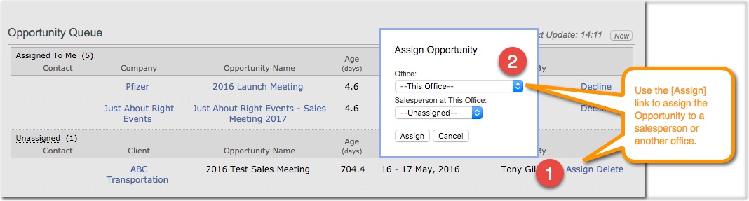 Assigning Records in the CRM – VIPER Knowledge Base